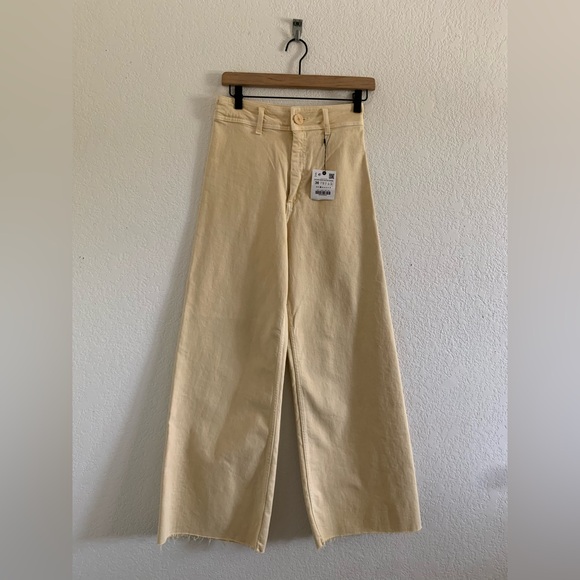 Zara | Jeans | Zara The Marine Straight Vanilla Yellow Jeans Size 4 New ...